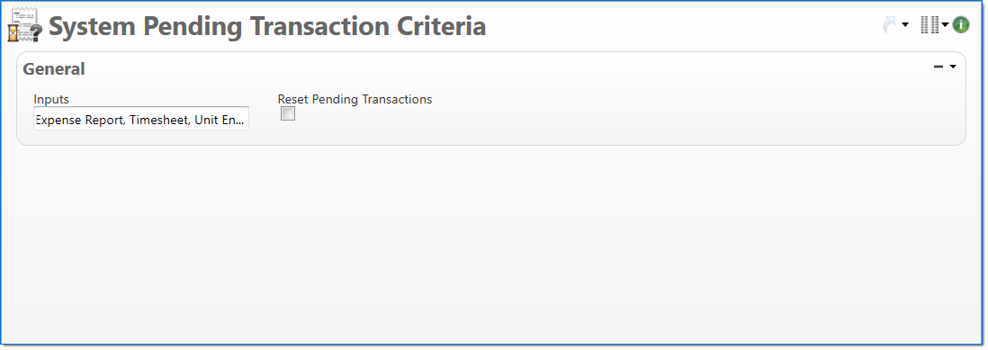 System Pending Transaction Criteria